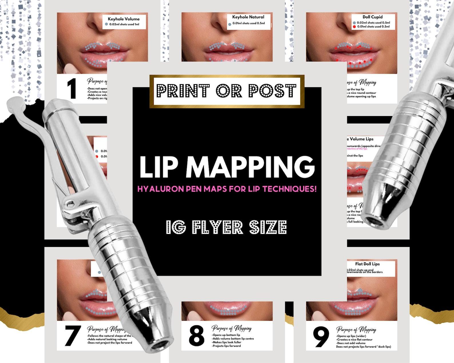 Hyaluron Pen Lip Maps, Lip Mapping Guides, Techniques, Russian Lips ...