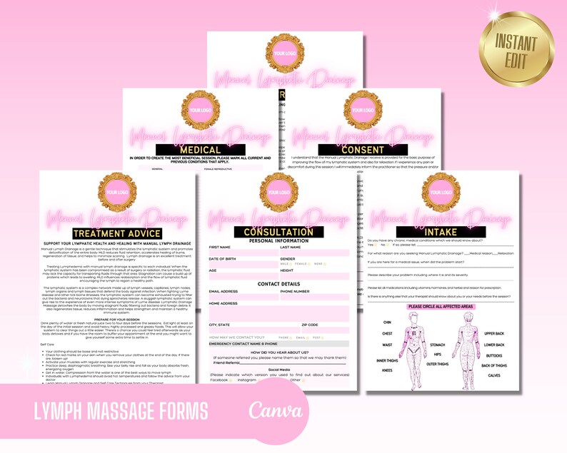 Lymphatic Drainage Massage, Consent Forms, MLD, Bodyworker Documents ...