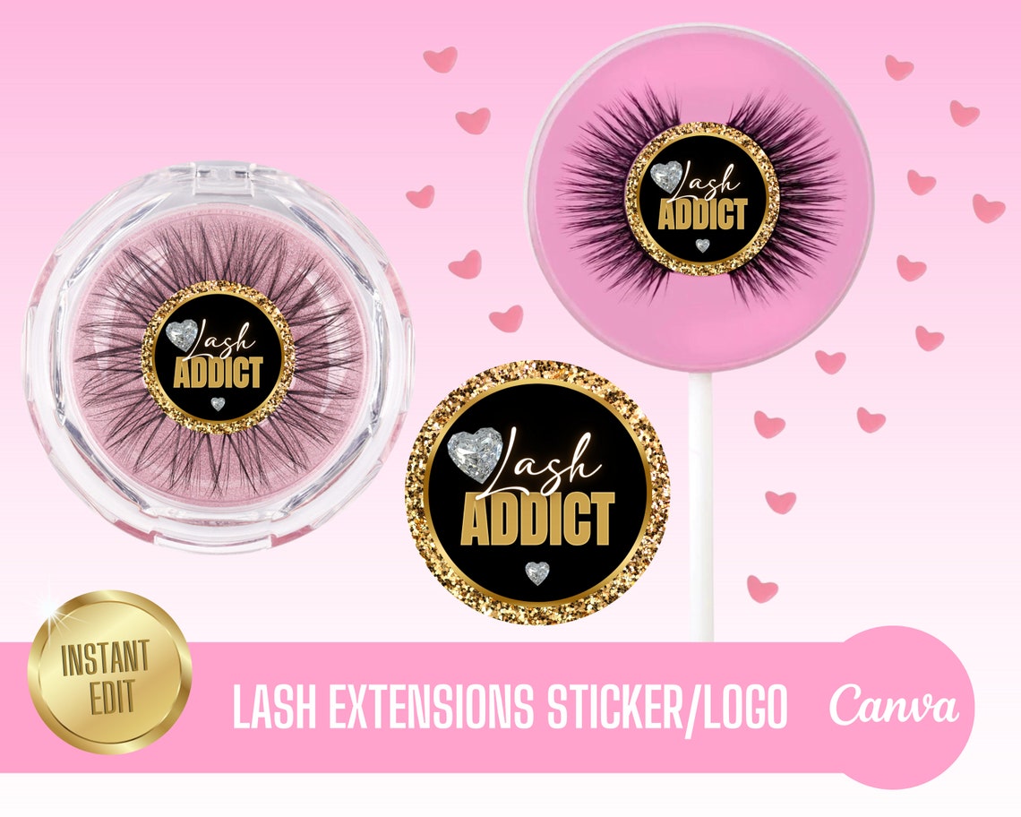 Lash Logo Stickers, Eyelashes Logo, Lash Labels, Lash Pop Label ...