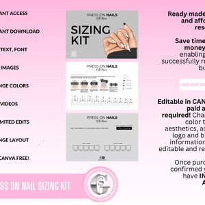 Press on Nails Card, Sizing Kit, Press on Nails Chart Card, Press on ...