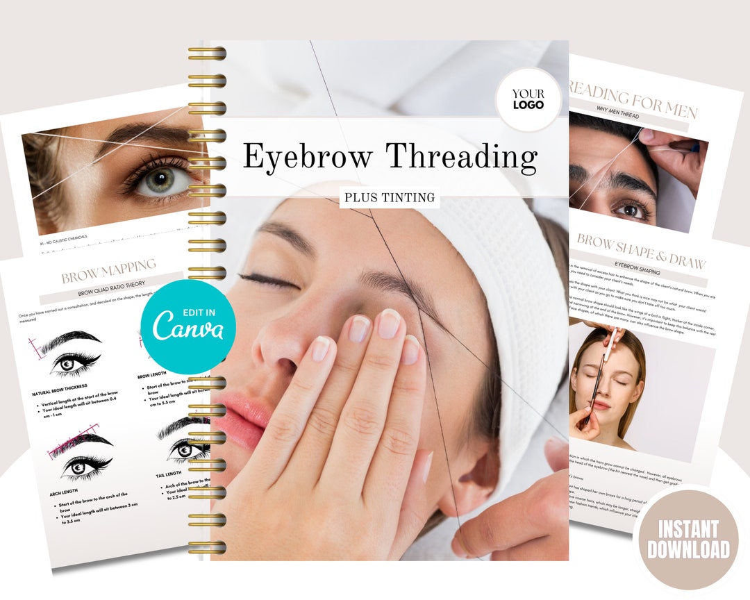 Editable Eyebrow Threading Training Manual: Brow Course Guide (canva Edit) - Etsy