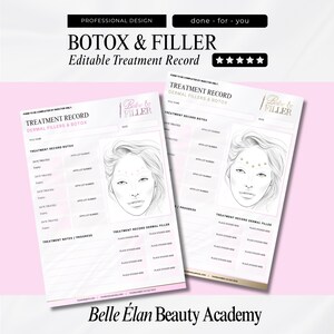 Nurse Injector Client Treatment Record, Botox Forms, Dermal Filler ...