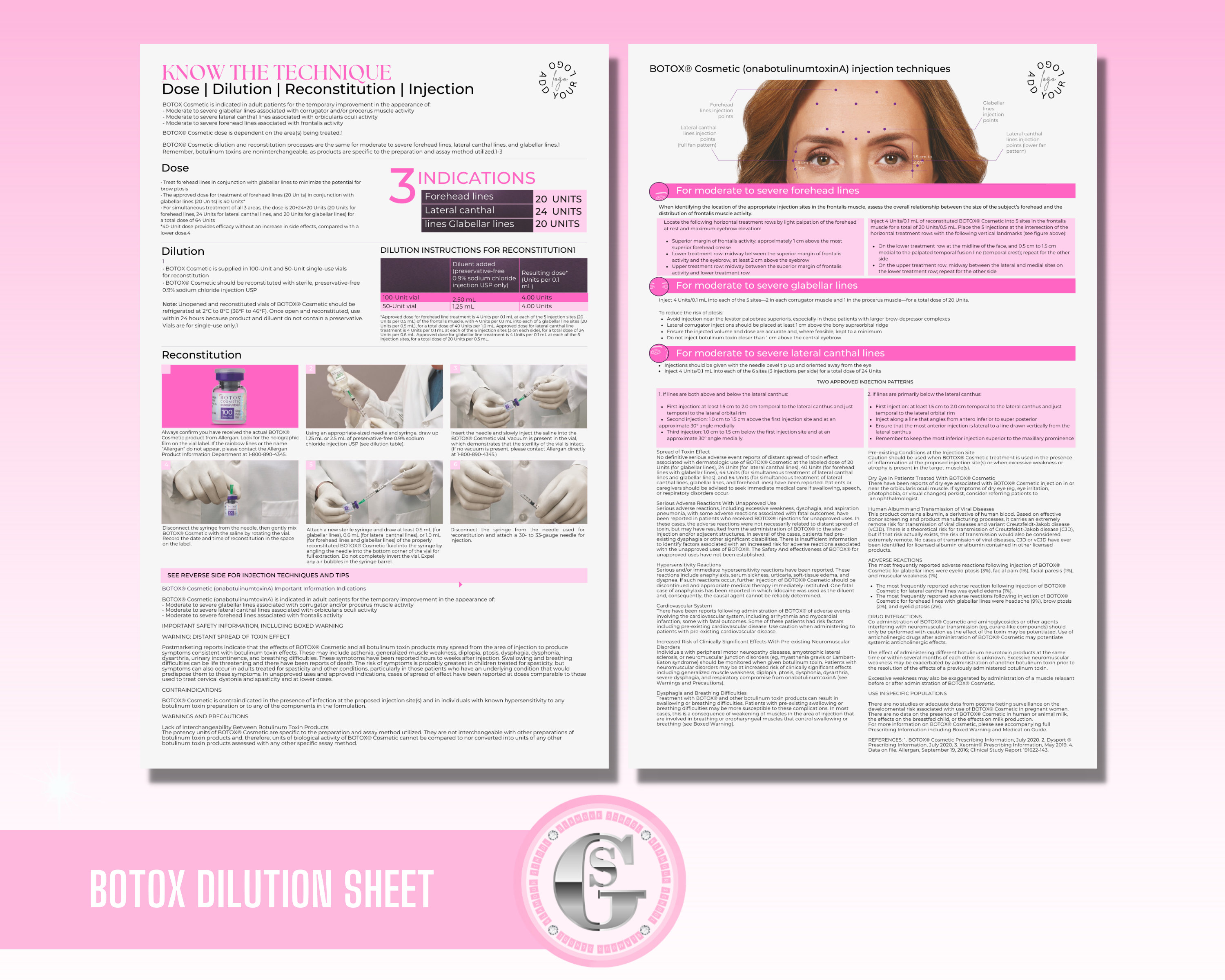 Botox Injection Dosing Forms, Allergan Botox, Add Your Logo, Student ...
