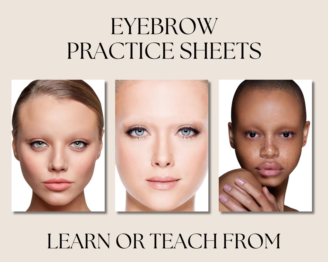 Eyebrow Practice Sheets, Brow Mapping, Microblading Practice ...