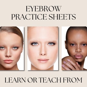 Eyebrow Practice Sheets, Brow Mapping, Microblading Practice ...