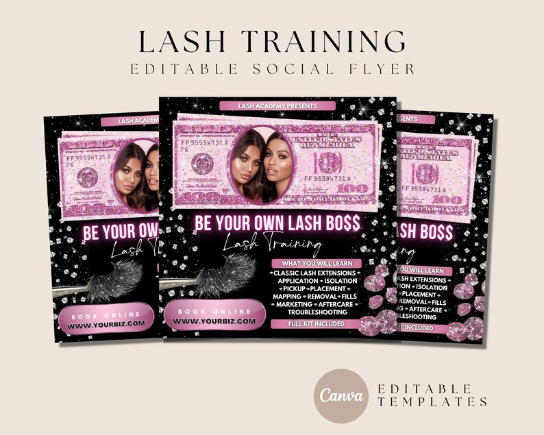 Lash Training Flyer, Lashes Flyer, Luxury Flyer Design, Eyelashes Flyer ...