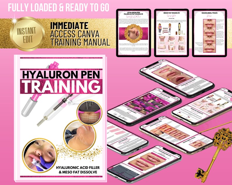 Hyaluron Pen Training Manual: Fat Dissolve & Fillers (canva Editable ...