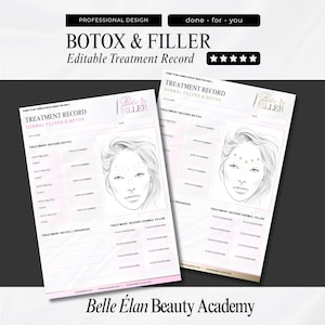 Nurse Injector Client Treatment Record, Botox Forms, Dermal Filler ...