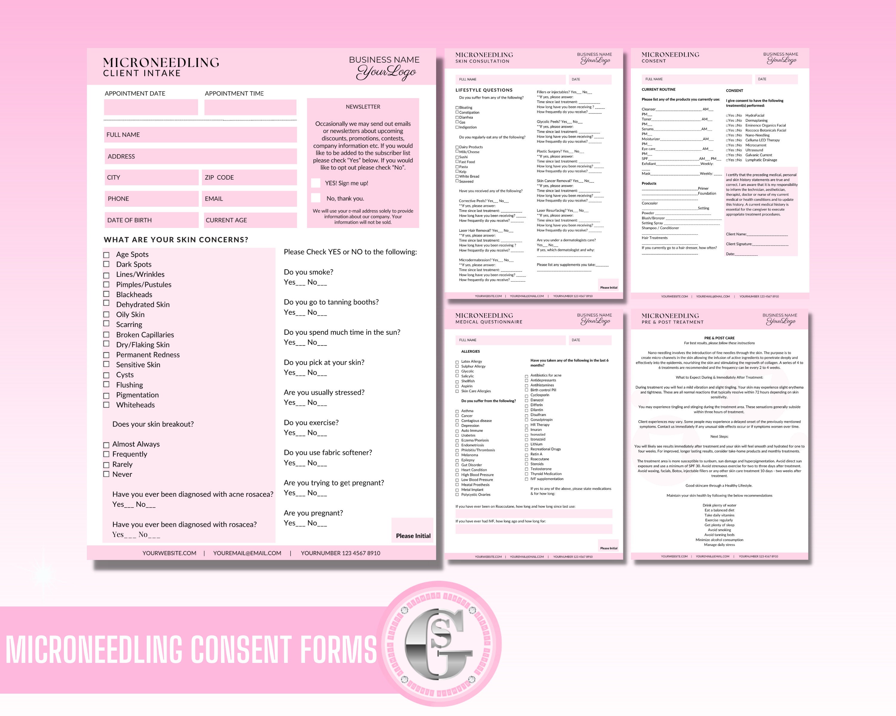 Microneedling Consent, Skin Needling Intake Forms, Facials Business ...