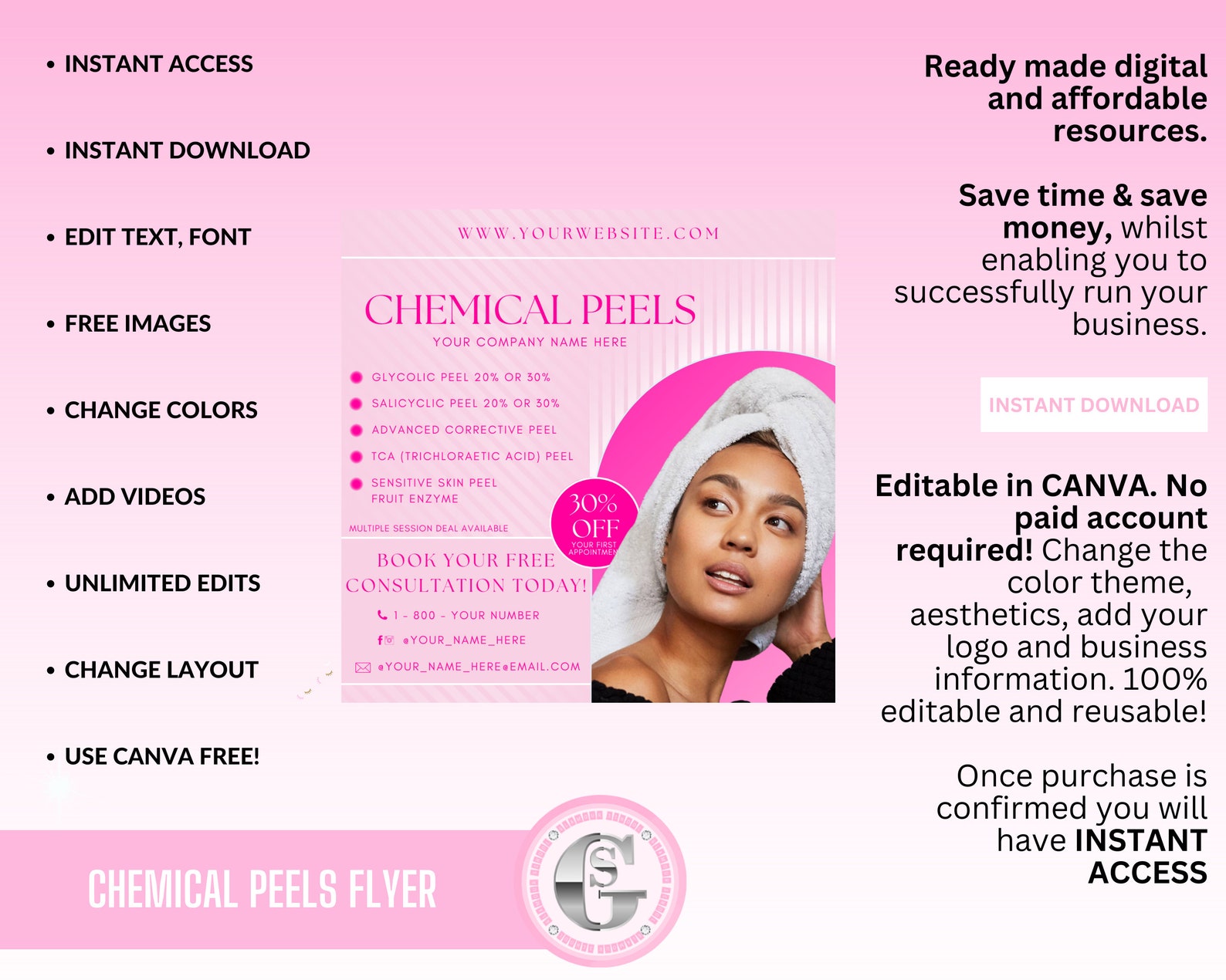 Chemical Peels Flyer, Chemical Peels Template, DIY Flyer, Instagram ...