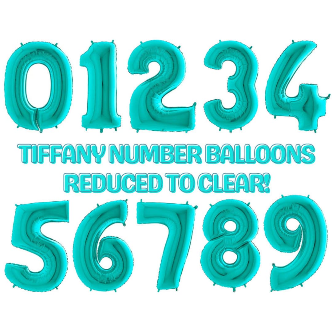 40 Inch Turquoise/tiffany Number Balloons - Birthday Parties ...