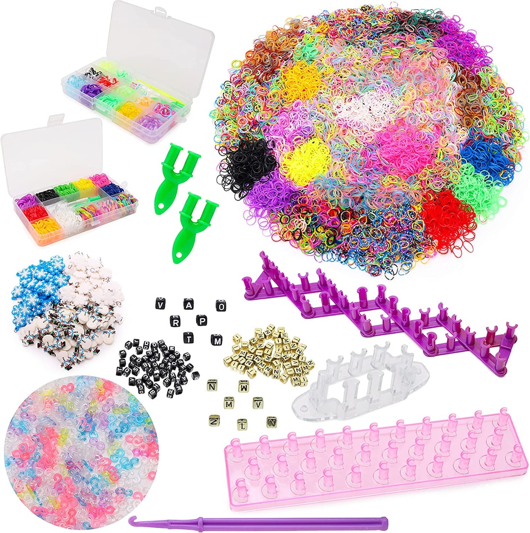 Loom Band Mega Bundle - 14,000 Bands, Tools, Clips, Beads, Charms ...
