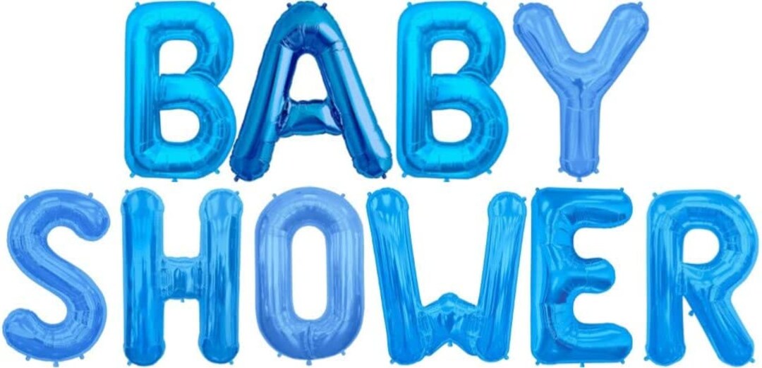 16" Baby Shower Balloons - Air Fill Only (blue) - Etsy