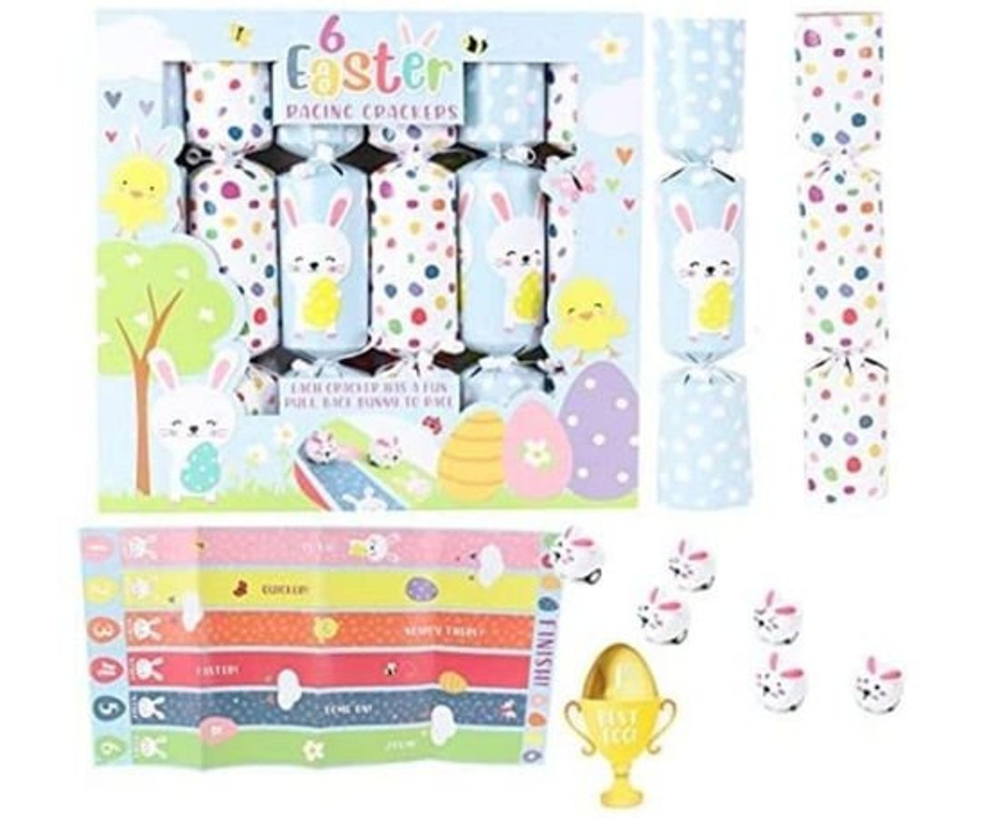 Pack of 6 Fun Easter Crackers With Racing Game Each Party Favour Has a ...