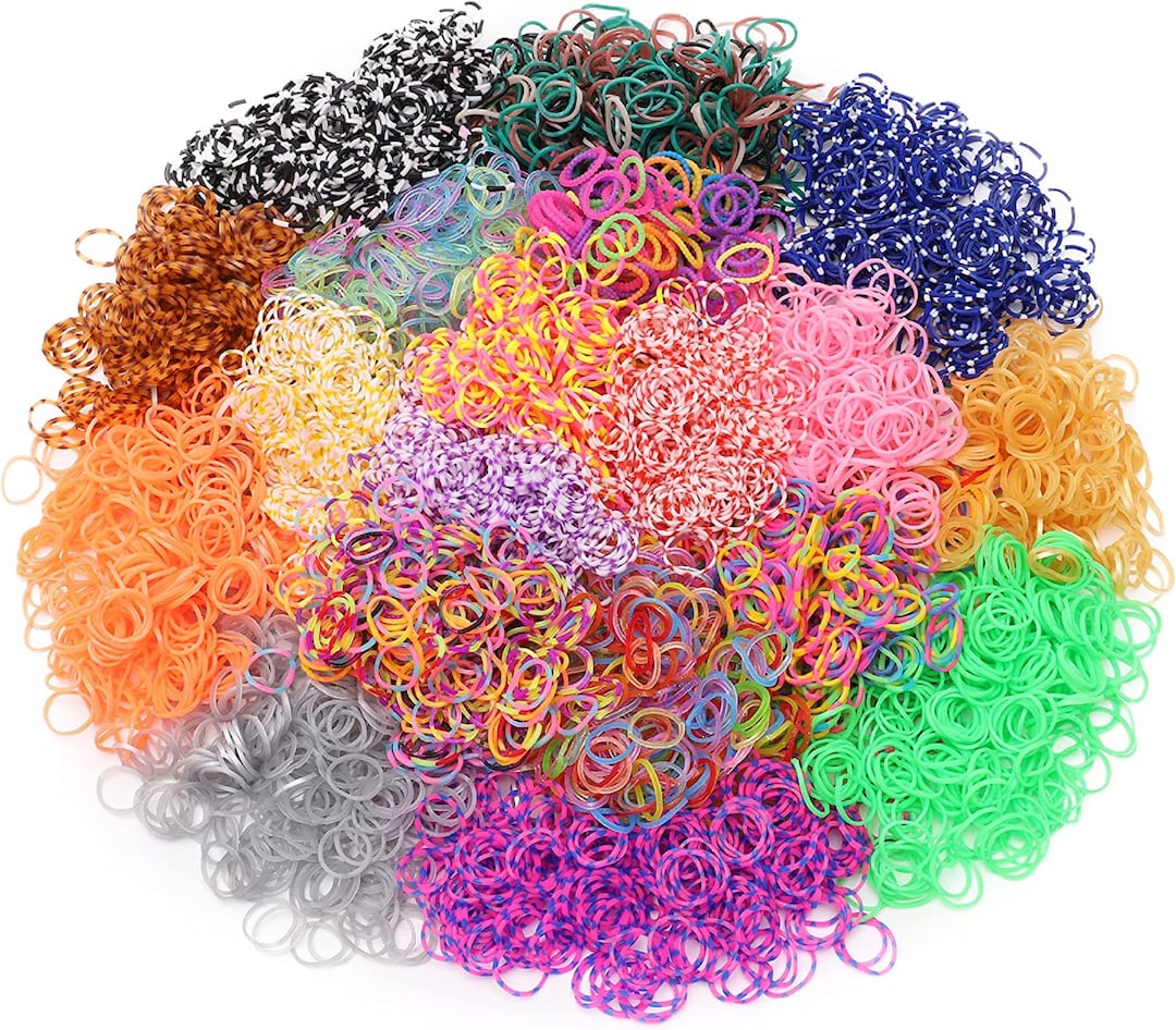 6000 Mixed Loom Band Refills - 20 Packets of 300 - Assorted Colours ...