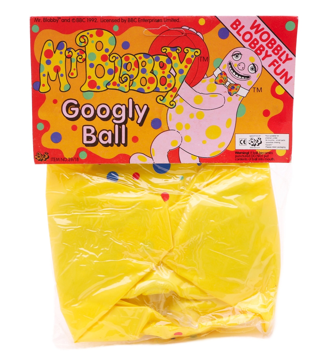 Mr Blobby Googly Ball - Wobbly Blobby Fun - Original 1992 Licensed Item ...