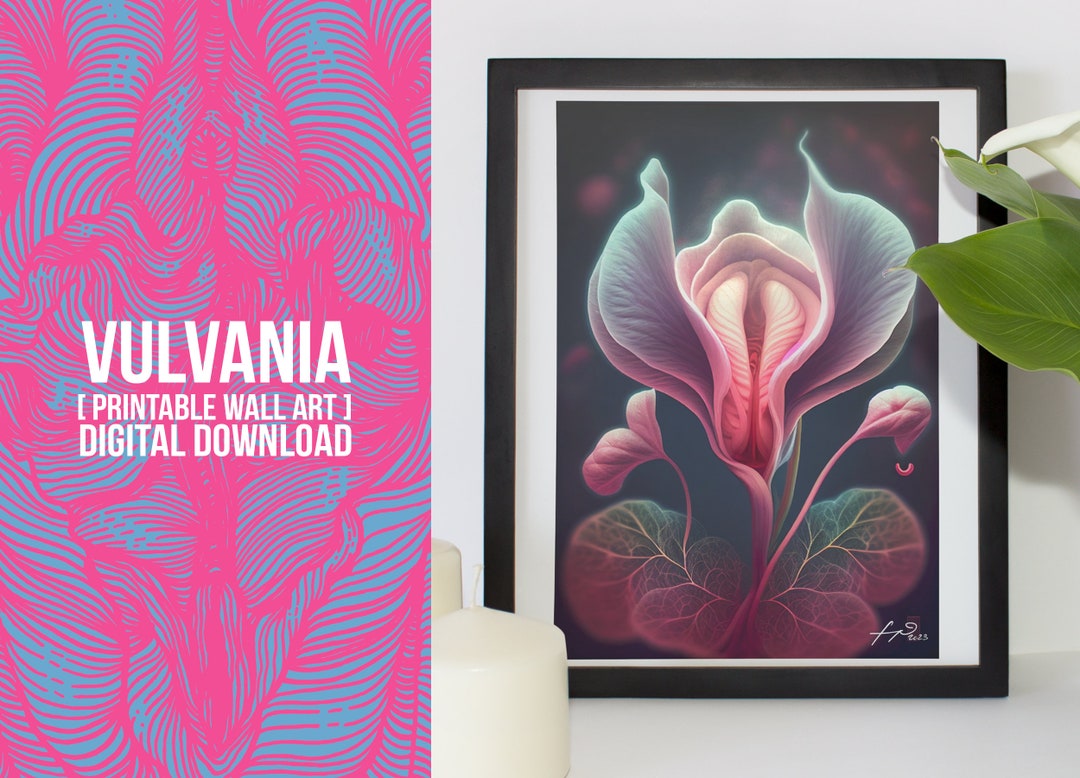 Vulva Art | A4 Printable Wall Decor | Poster | RADHA Flower | Digital ...