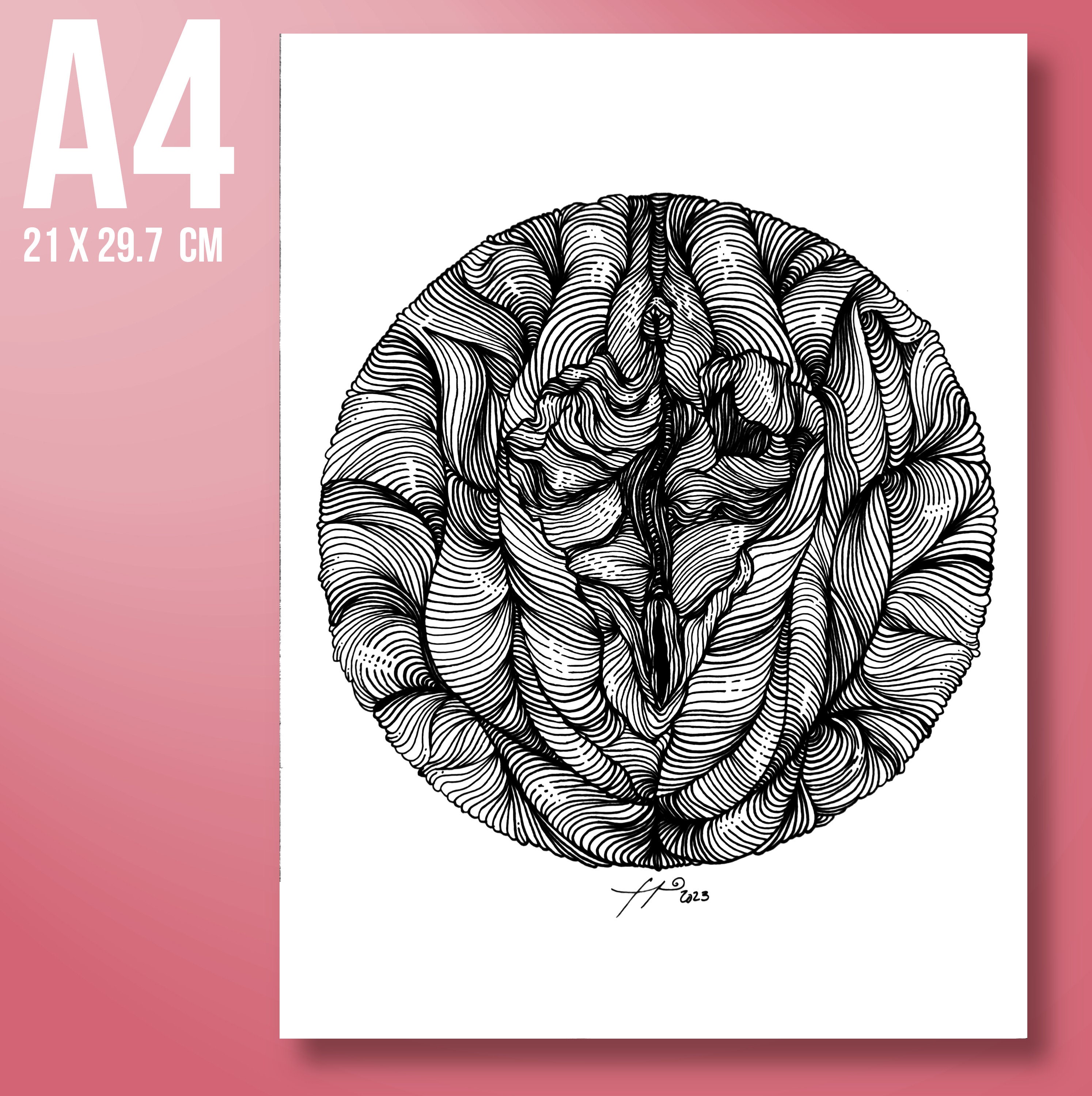 Personalized Vulva Mandala Portrait, Vulva Art, Yoni Art, Original ...