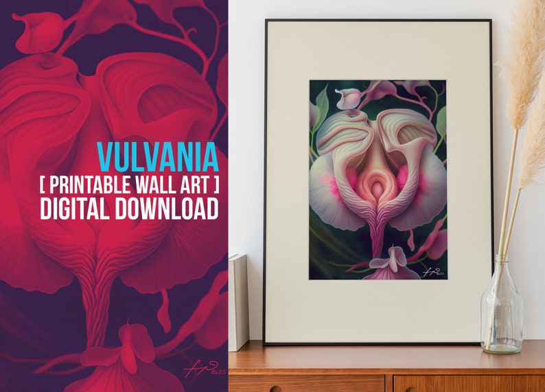 Vulva Art | A4 Printable Wall Art | Poster | Ala Flower | Digital ...