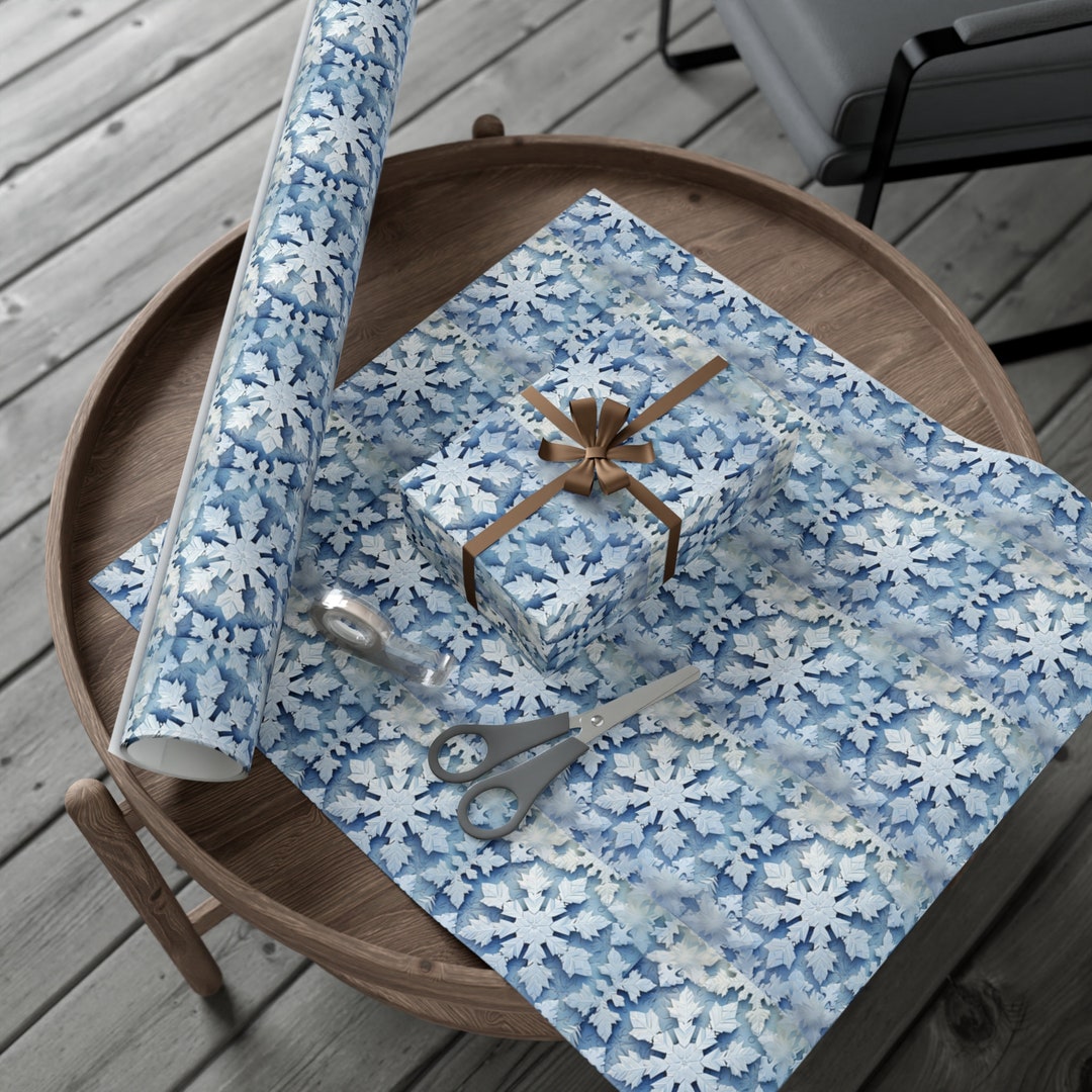 Snowflake Wrapping Paper Holiday Wrapping Paper Roll Christmas Gift ...