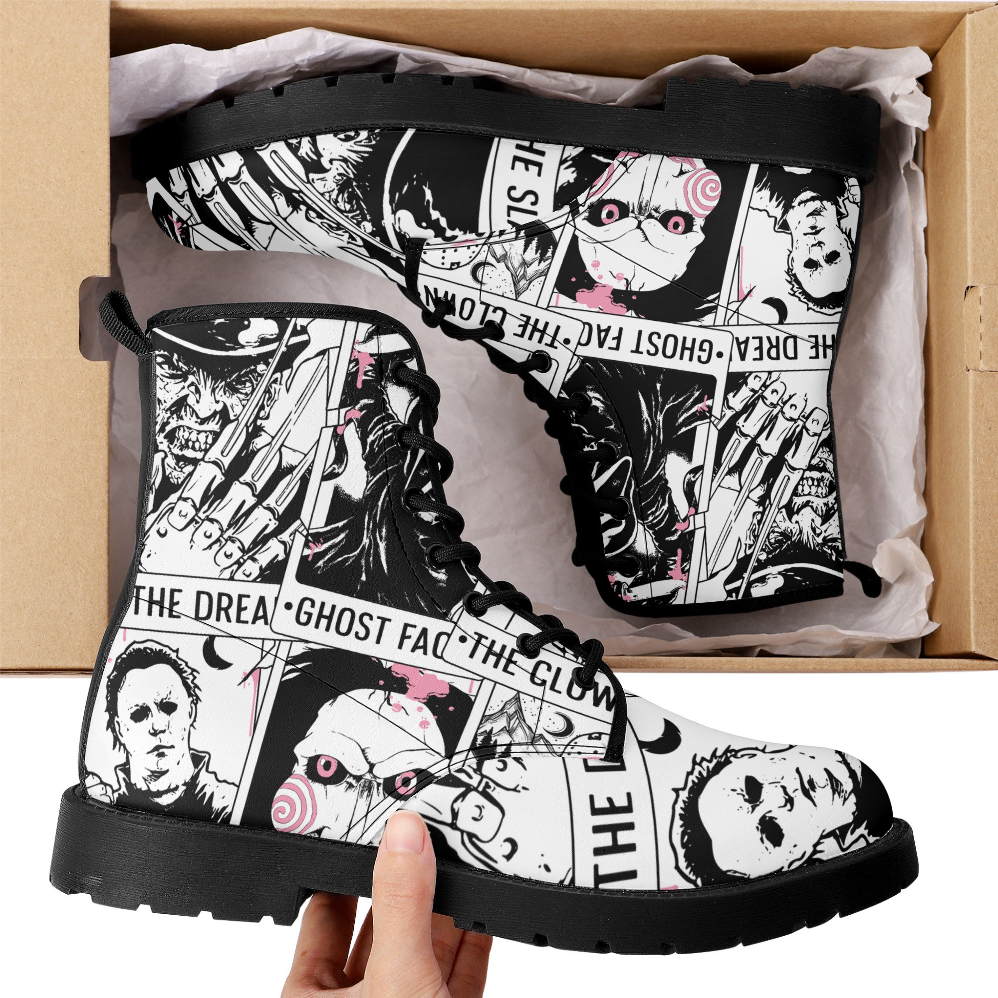 Horror Characters Boots Halloween Leather Boots Halloween Shoes Horror ...