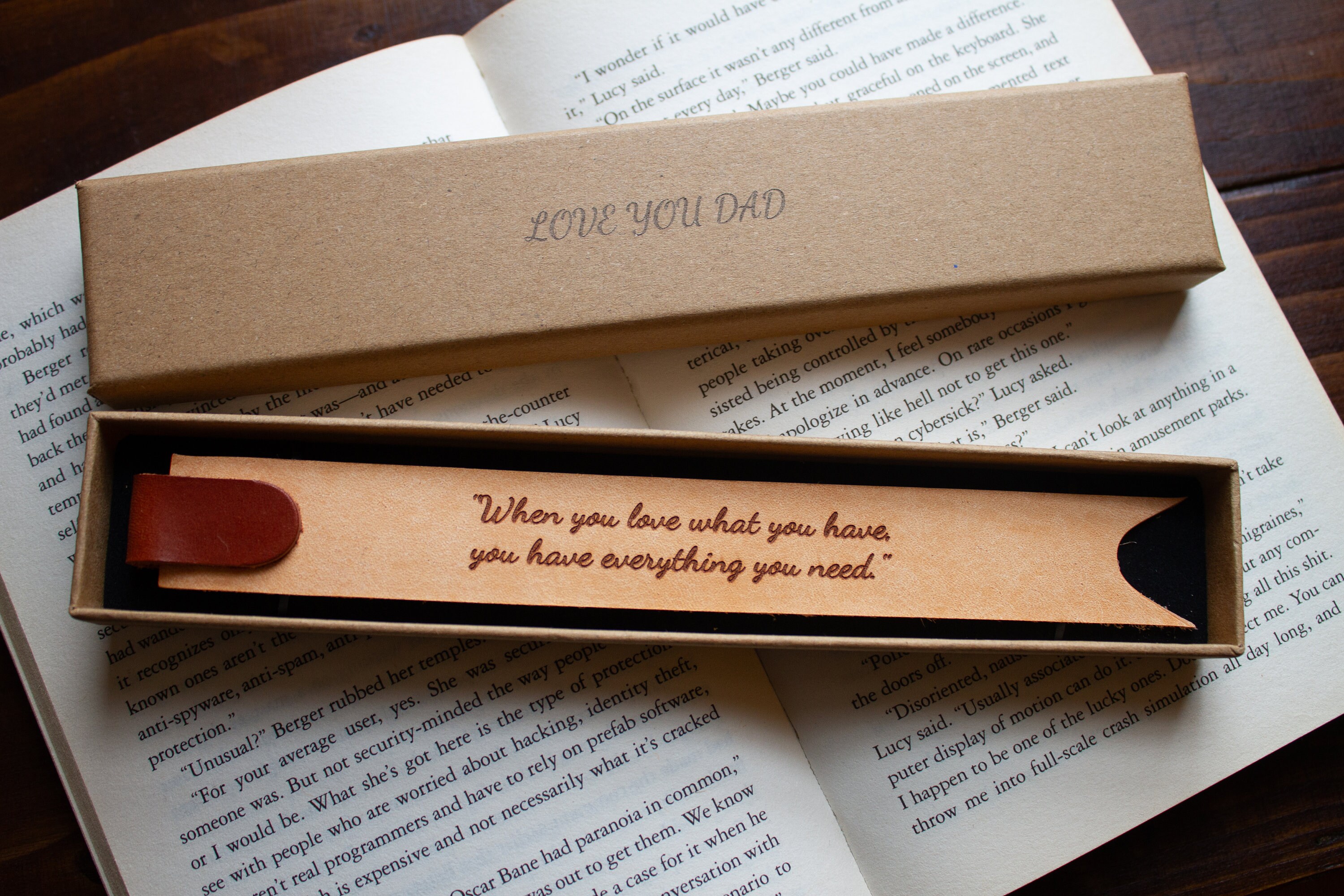 Personalised Leather Bookmark With Custom Quote Laser Engraved Handmade ...