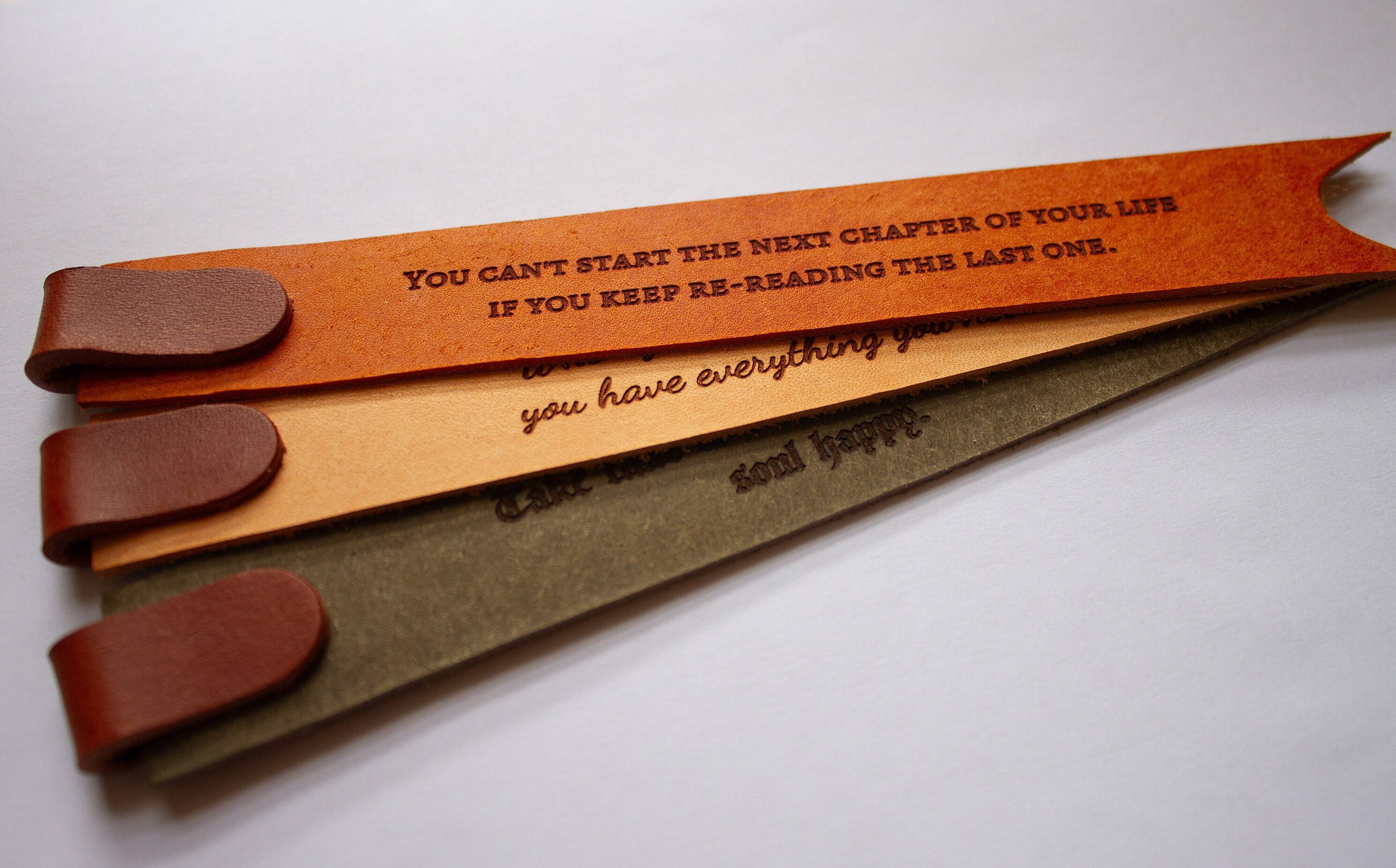 Personalised Leather Bookmark With Custom Quote Laser Engraved Handmade ...