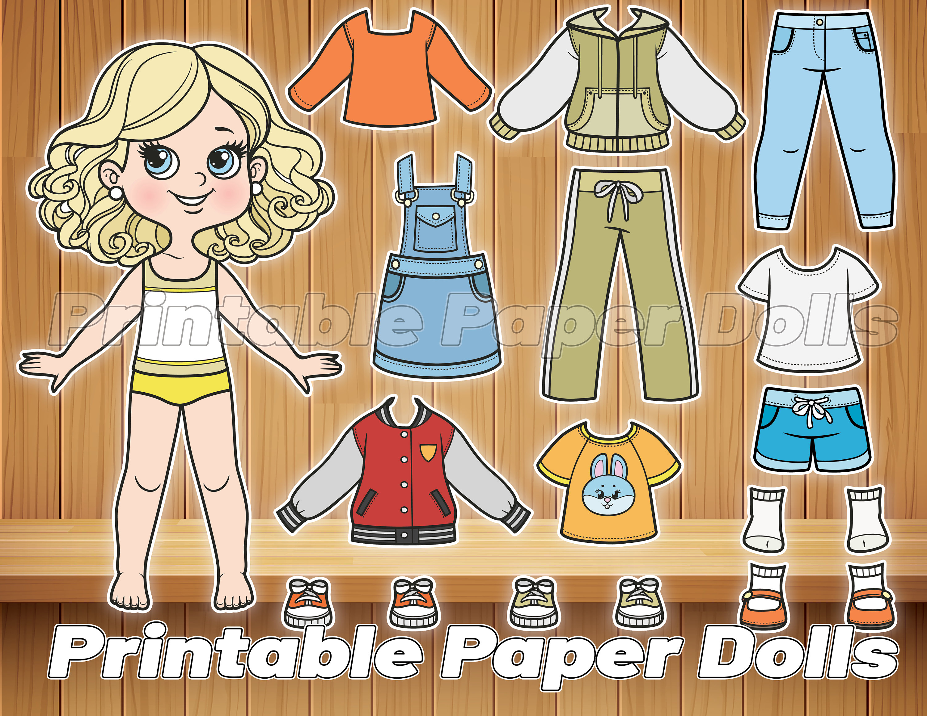 Spark Creativity! Printable Paper Doll Craft Kit for Kids and Toddlers ...
