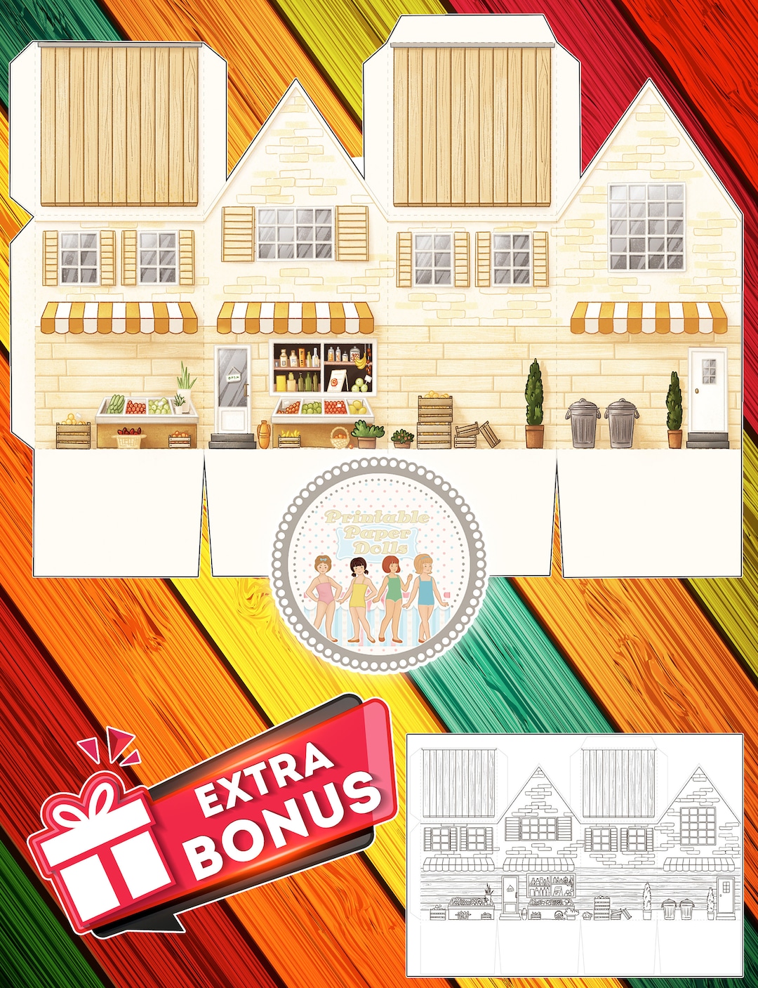 Paper Doll House PRINTABLE Arts Crafts Kids Activity Cut and Glue ...