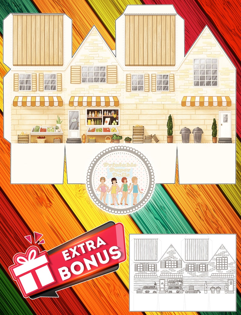 Paper Doll House PRINTABLE Arts Crafts Kids Activity Cut and Glue ...