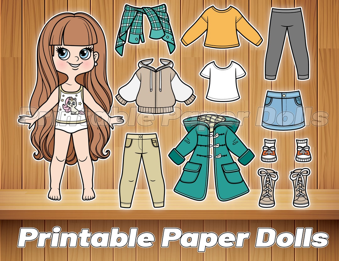 Spark Creativity Printable Paper Doll Craft Kit for Kids and Toddlers ...