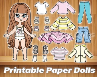 Spark Creativity Printable Paper Doll Craft Kit for Kids and Toddlers ...