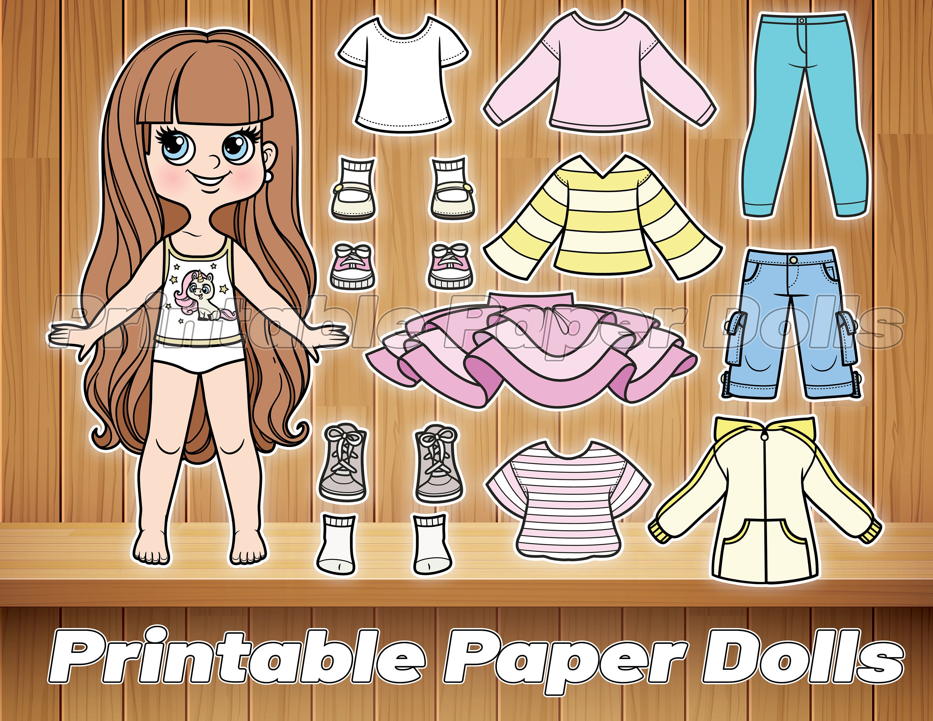 Spark Creativity! Printable Paper Doll Craft Kit for Kids and Toddlers ...