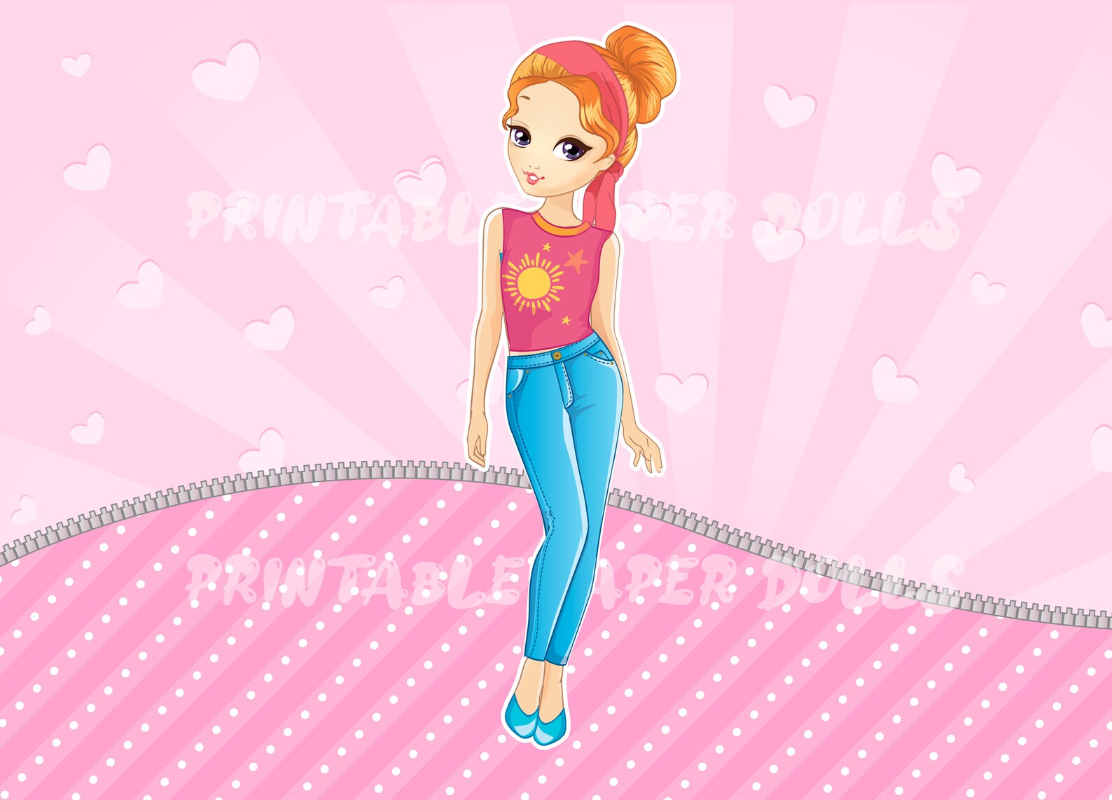 Modern Paper Doll Set | Dress up Clothes & Accessories (digital ...