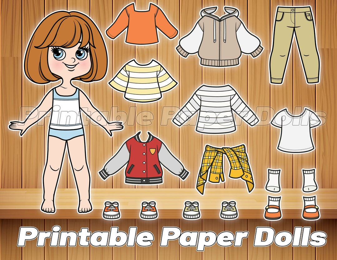 Spark Creativity Printable Paper Doll Craft Kit for Kids and Toddlers ...