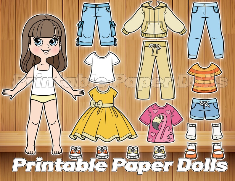 Spark Creativity Printable Paper Doll Craft Kit for Kids and Toddlers ...
