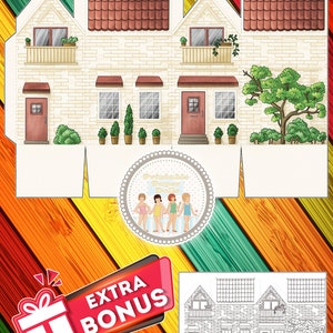 Paper Doll House PRINTABLE Arts Crafts Kids Activity Cut and Glue ...
