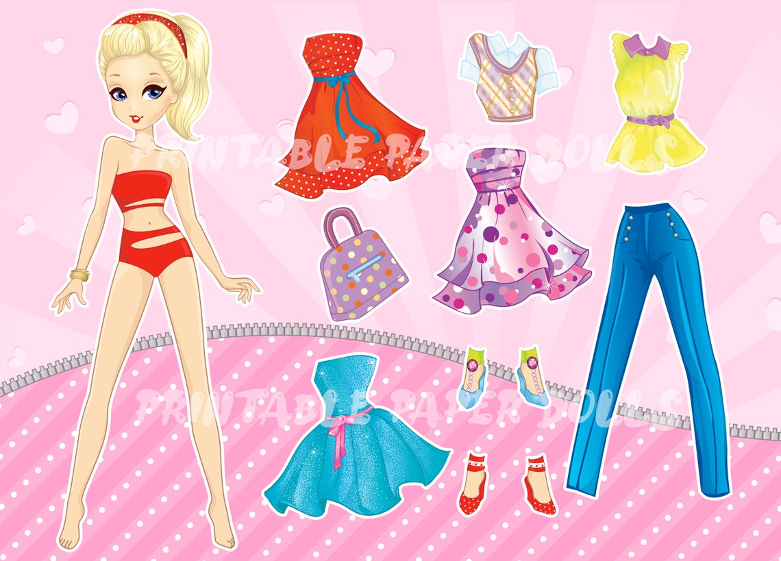 Dress up Paper Dolls With Modern Clothing Accessories Fun - Etsy