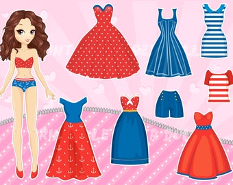 Dress up Paper Dolls With Modern Clothing Accessories Fun and Easy DIY ...