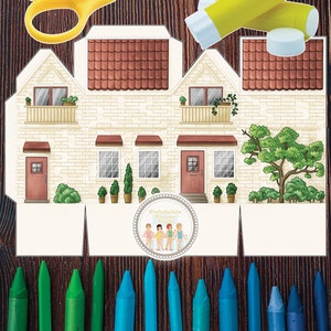 Paper Doll House PRINTABLE Arts Crafts Kids Activity Cut and Glue ...