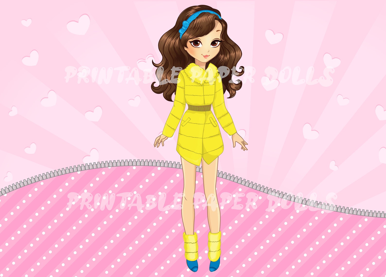 Modern Paper Doll Set | Dress-up Clothes & Accessories (digital ...