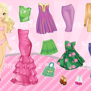 Download and Print Now! Dress up Paper Dolls With Modern Clothing ...