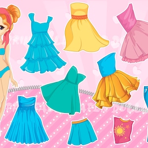 Dress up Paper Dolls With Modern Clothing Accessories Fun and Easy DIY ...