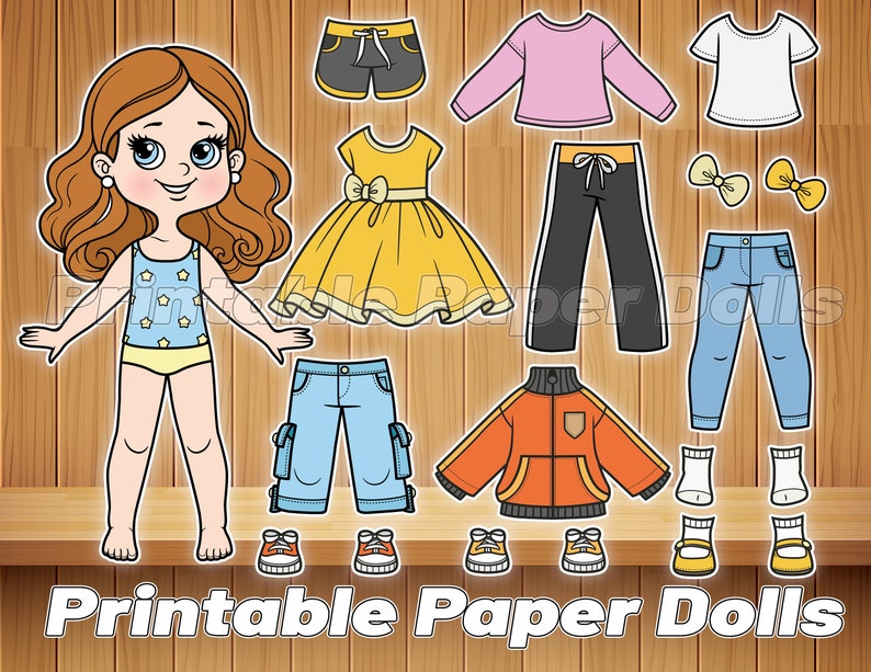 Spark Creativity Printable Paper Doll Craft Kit for Kids and Toddlers ...