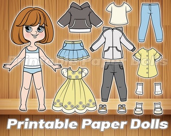 Spark Creativity Printable Paper Doll Craft Kit for Kids and Toddlers ...