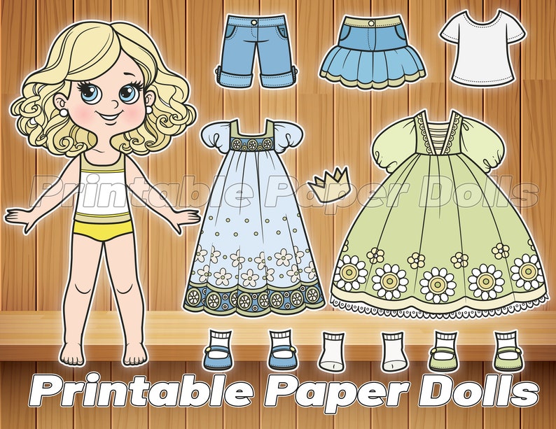 Spark Creativity Printable Paper Doll Craft Kit for Kids and Toddlers ...