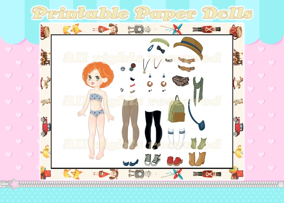 Paper Doll Mix-and-match Set With a Variety of Printable Clothing and ...