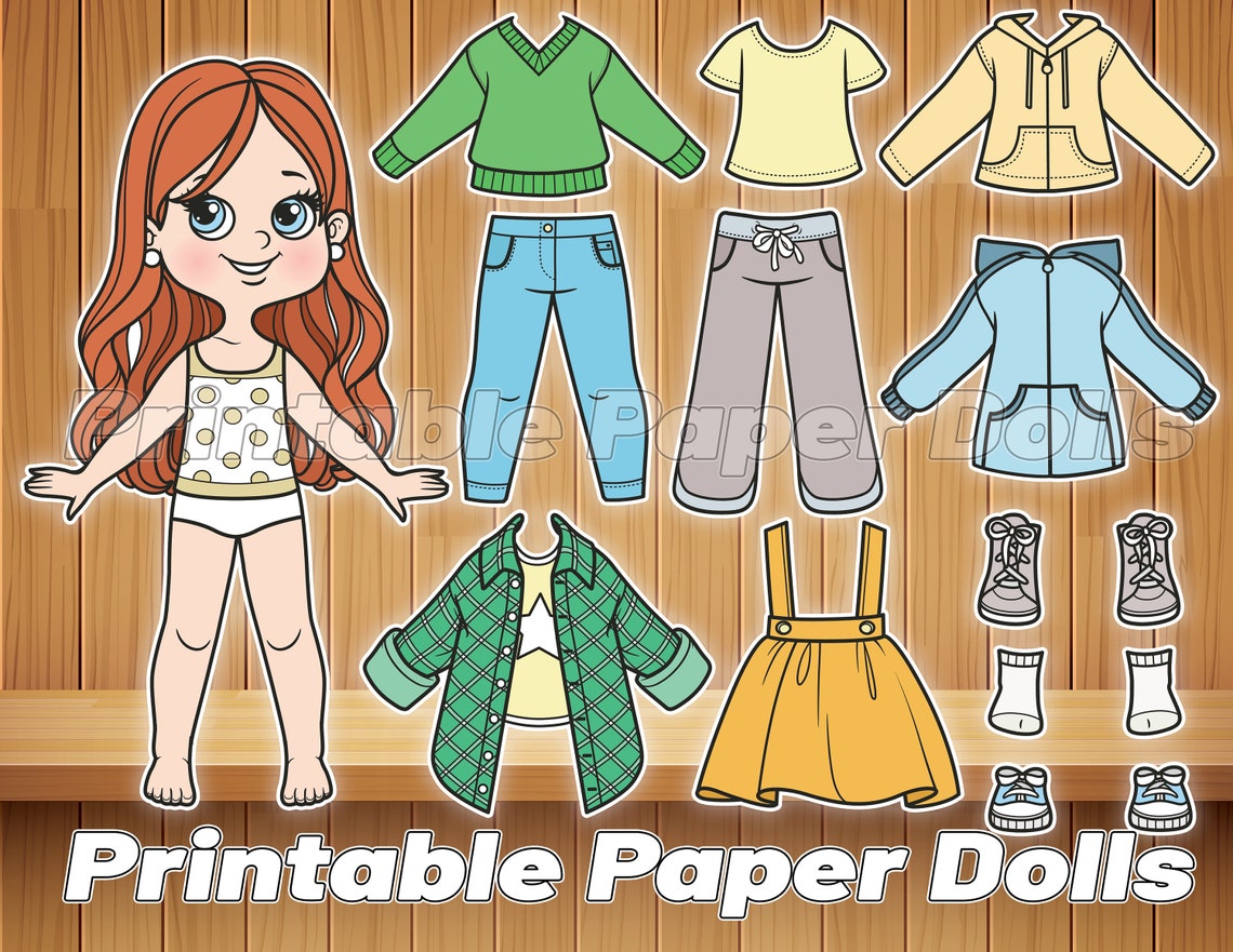 Spark Creativity Printable Paper Doll Craft Kit for Kids and Toddlers ...
