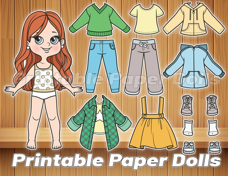 Spark Creativity Printable Paper Doll Craft Kit for Kids and Toddlers ...