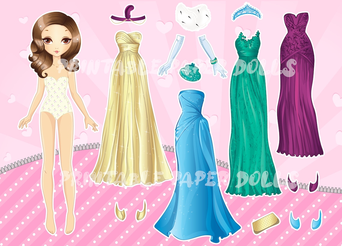 Dress up Paper Dolls With Modern Clothing Accessories Fun and Easy DIY ...